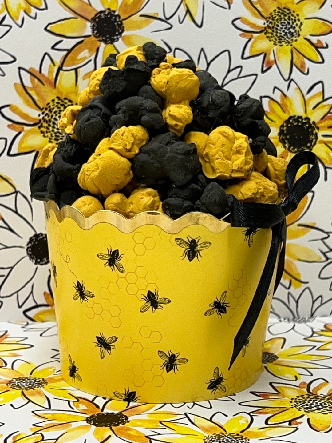 Bee Faux Popcorn Decor: Tiered Tray Display - Etsy