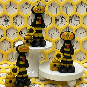Clay Bee, Bee Decor, Tiered Tray Decor, Rae Dunn Displays, Clay Figures ...