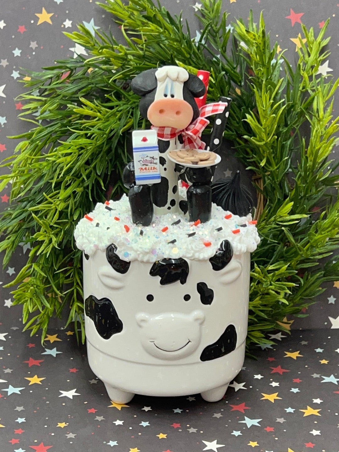 Cow Decor, Summer Decor, Summer Table Decoration, Tiered Tray Decor ...