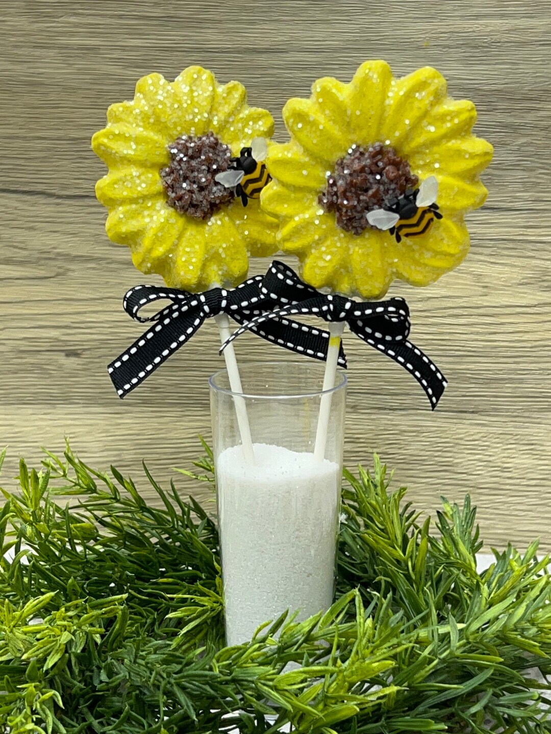 Bee Cake Pop, Sunflower Cake Pop, Cake Pop With Bee, Fake Bake, Photo Props, Tiered Tray Decor ...