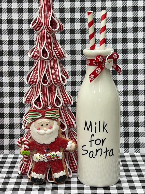 Milk for Santa Milk Bottle Tiered Tray Decor Santa Decor - Etsy