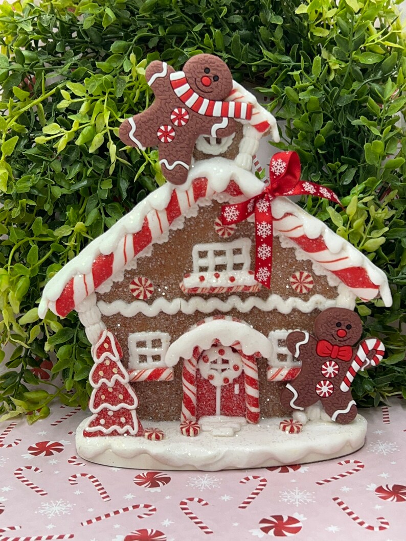 Gingerbread House, Christmas Decor, Tiered Tray Decor, Photo Prop ...