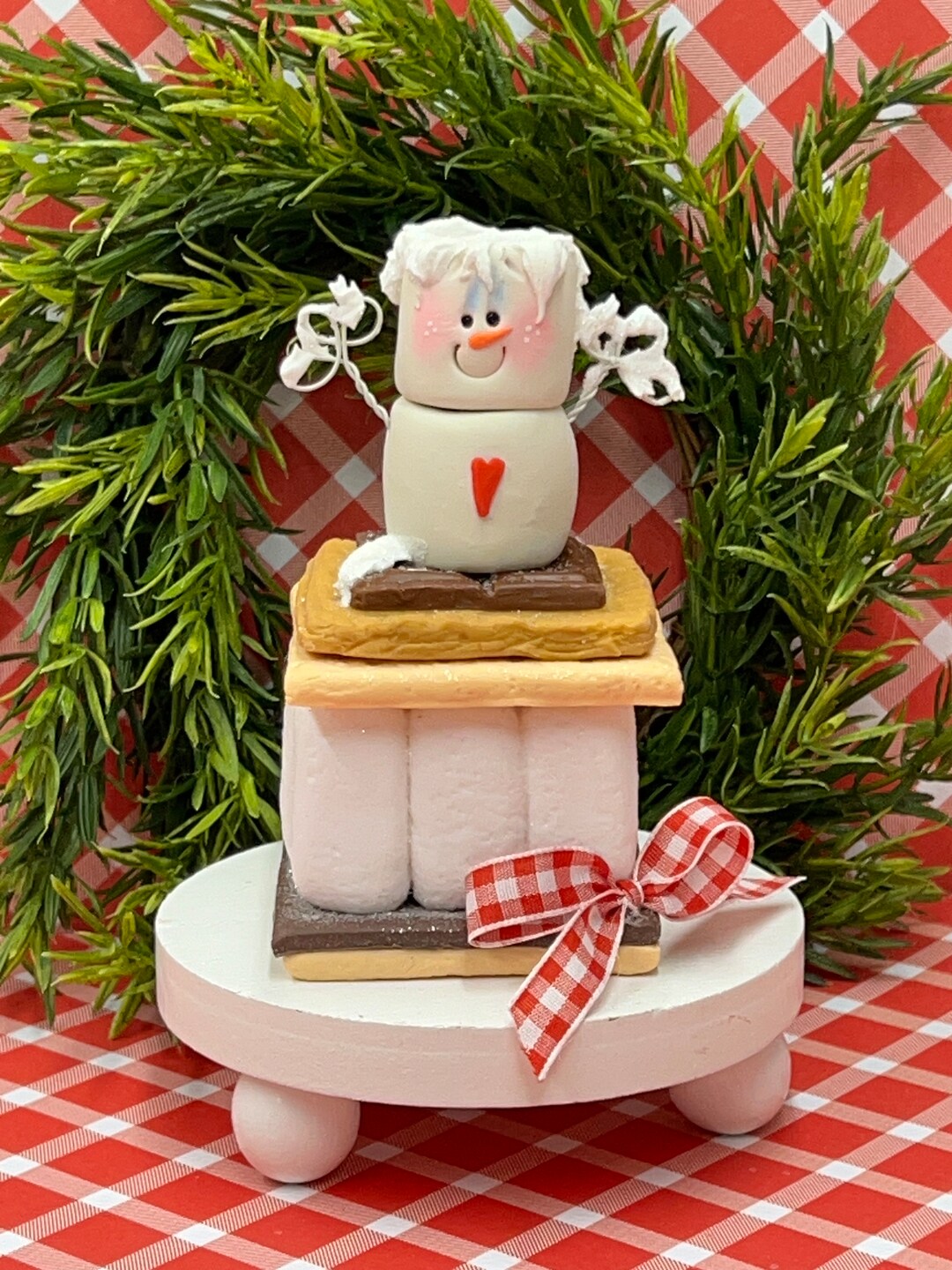 Clay Smores, Smores Decor, Clay Figures, Cocoa Bar Decor, Tiered Tray ...