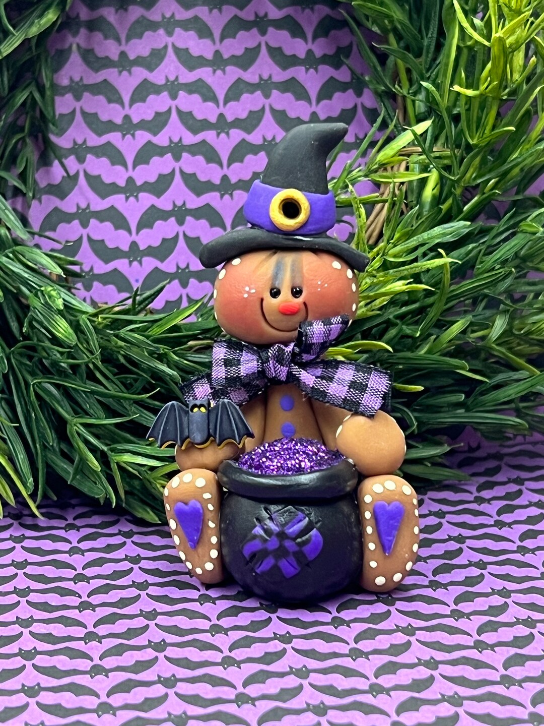 Gingerbread Witch, Clay Witch, Halloween Decor, Witch Centerpiece, Rae ...
