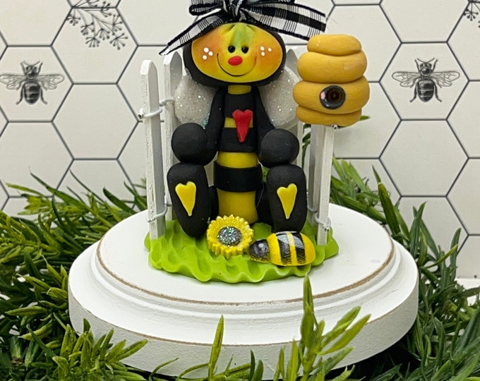 Bee Clay Figure, Bee Decor, Tiered Tray Decor, Photo Prop, Clay Figures ...