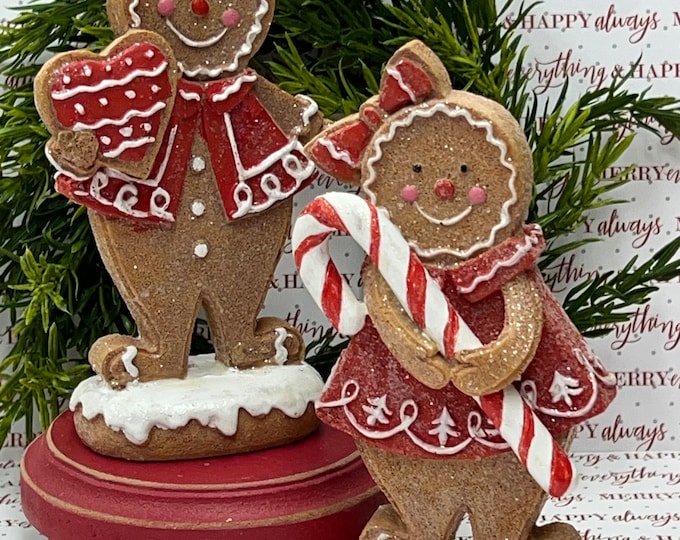 Gingerbread Boy, Gingerbread Girl, Gingerbread Decor, Tiered Tray Decor ...