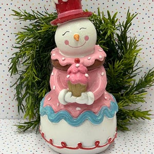 Resin Figures, Snowman Decor, Resin Snowman, Christmas Decor, Tiered ...