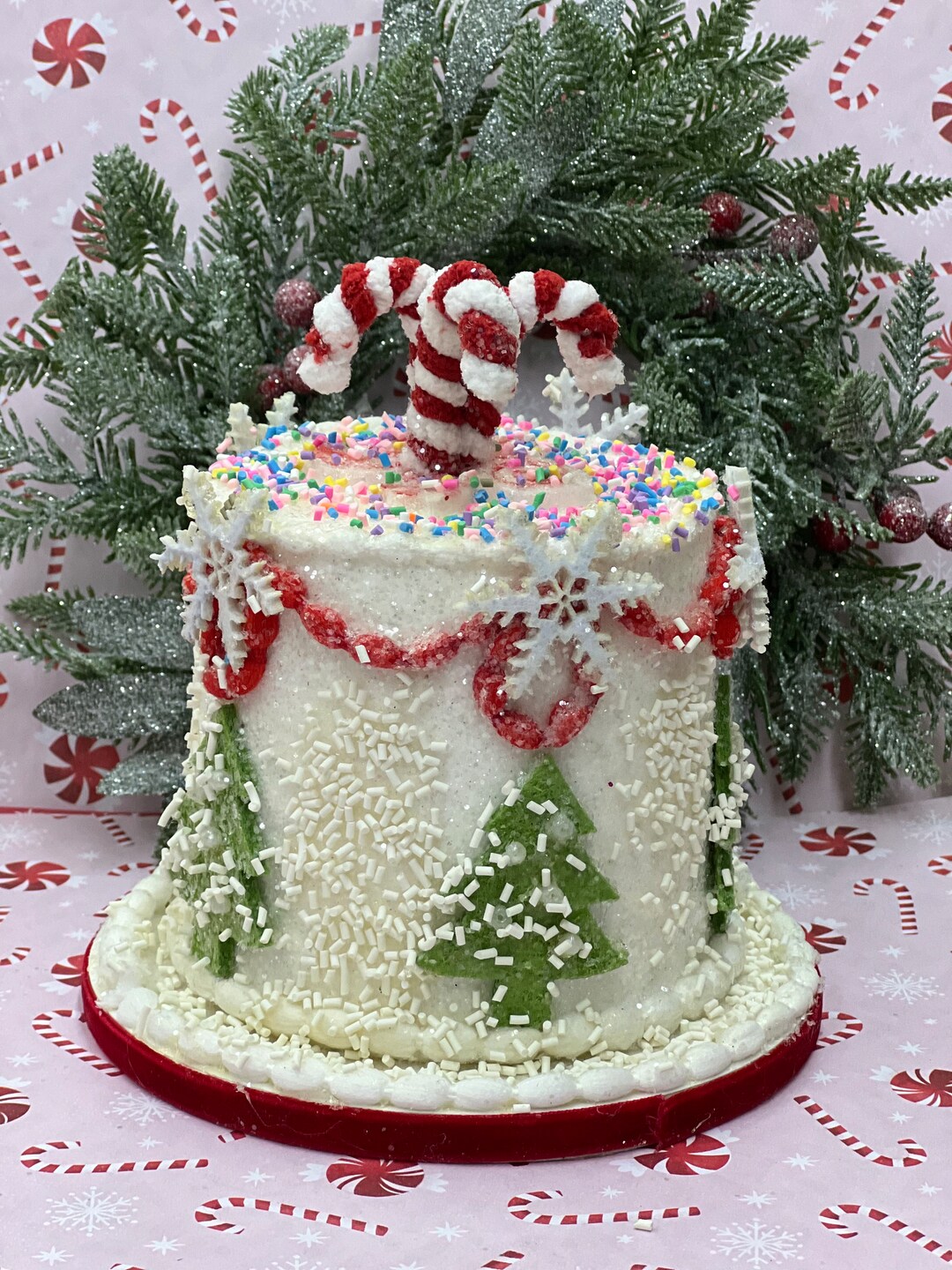 Christmas Cake, Christmas Decor, Faux Cake, Fake Cake, Rae Dunn ...