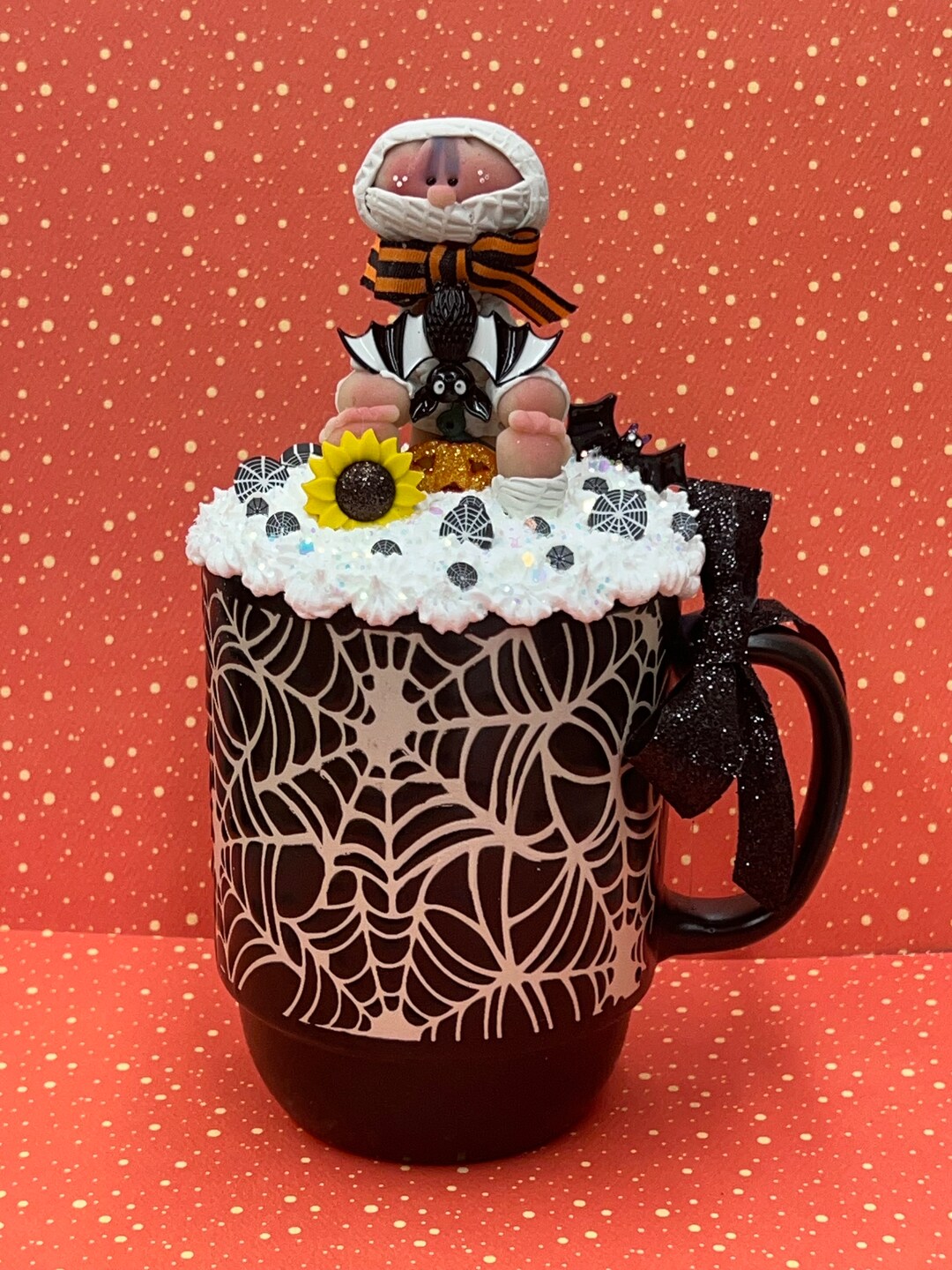 Mummy Decor, Clay Mummy, Halloween Decor, Mummy Cup, Tiered Tray Decor ...