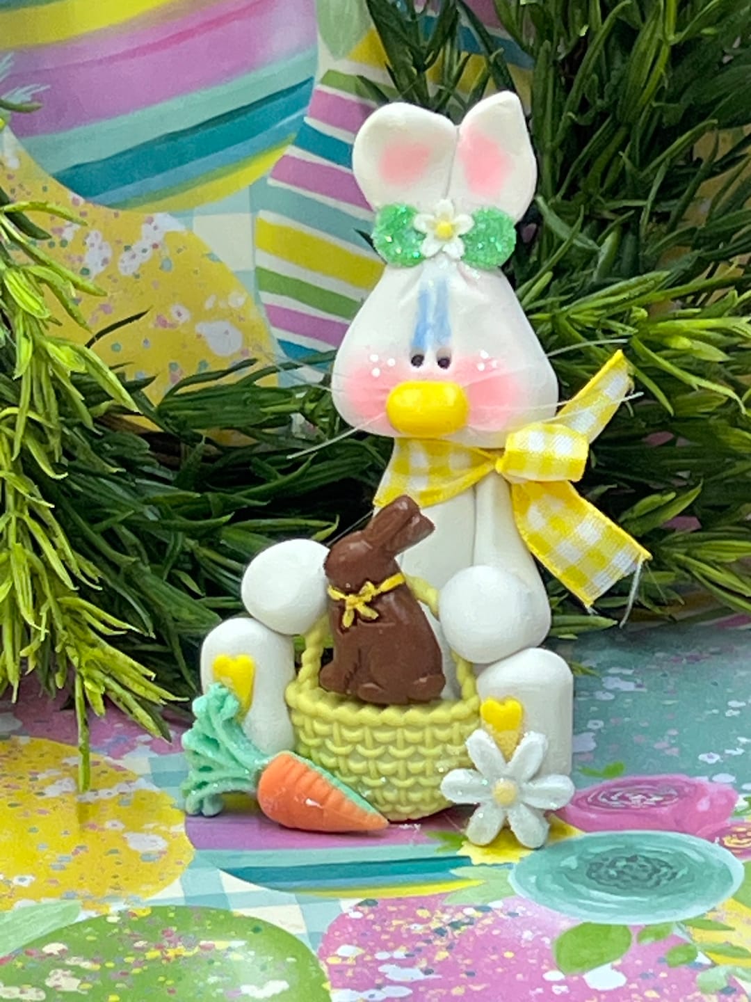 Bunny Decor, Bunny Clay Figure, Chocolate Bunny Decor, Rae Dunn ...