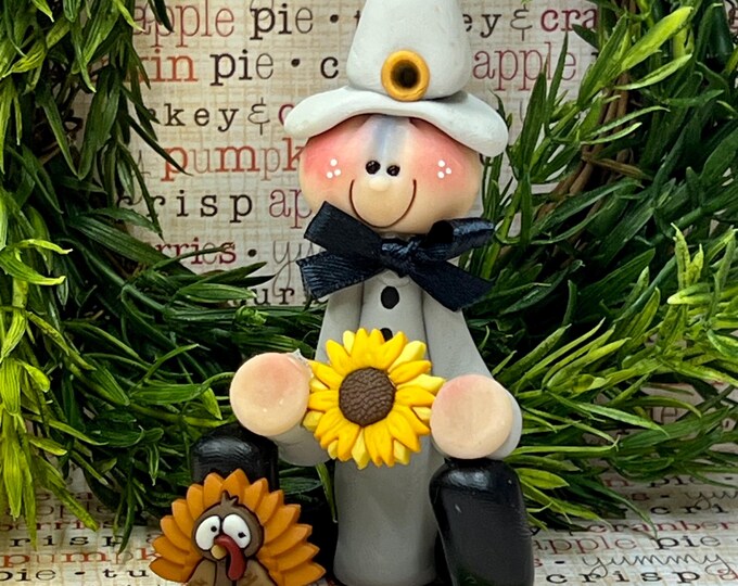 Clay Pilgrim, Clay Figures, Fall Decor, Pilgrim Centerpiece, Rae Dunn ...
