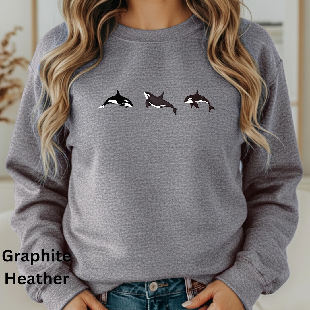 Orca Sweatshirt Killer Whale Gift Sweater Whale Lovers Gildan 18000 ...