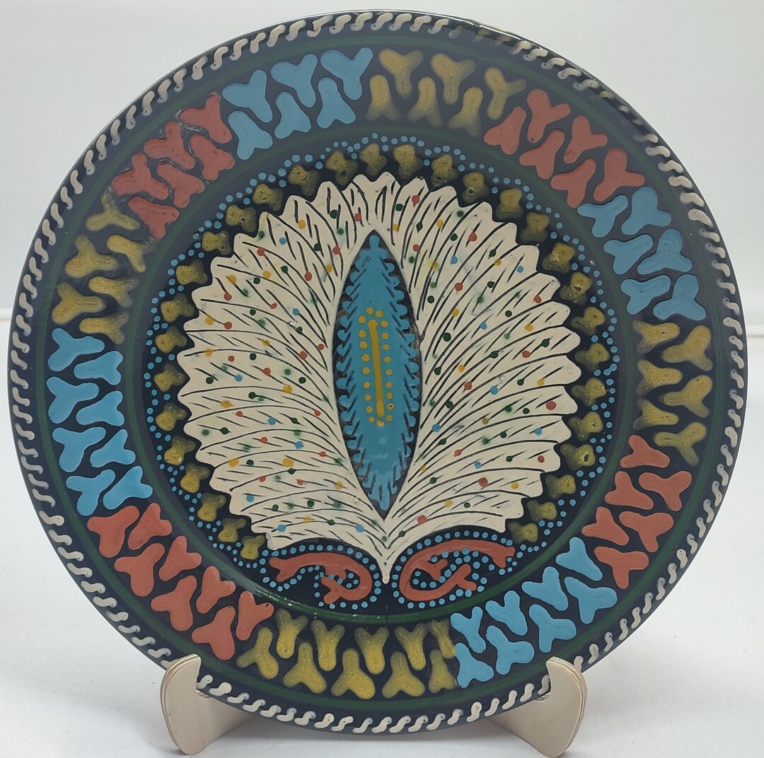 Handmade Uzbek Ceramic Plate Floral Design Hand Painted Uzbek Lagan ...