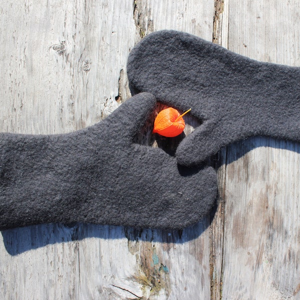 Wool Felted Mittens - Etsy