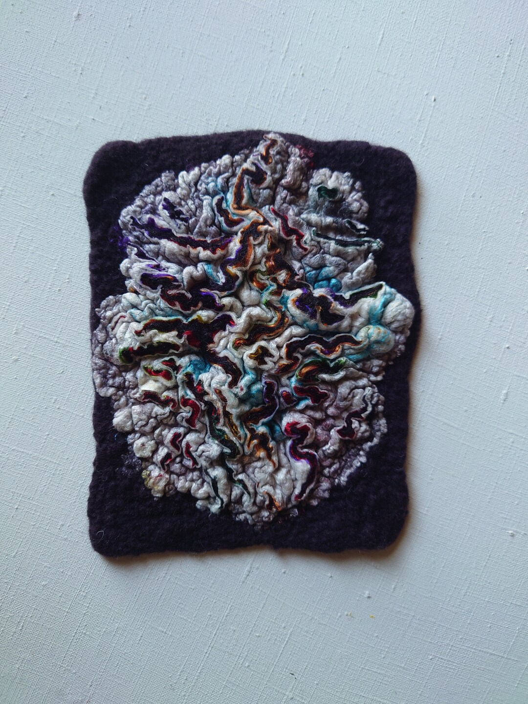 Abstract Wool Decor, Felt Wall Art, Wool Painting, 3 Dimensional Felted ...