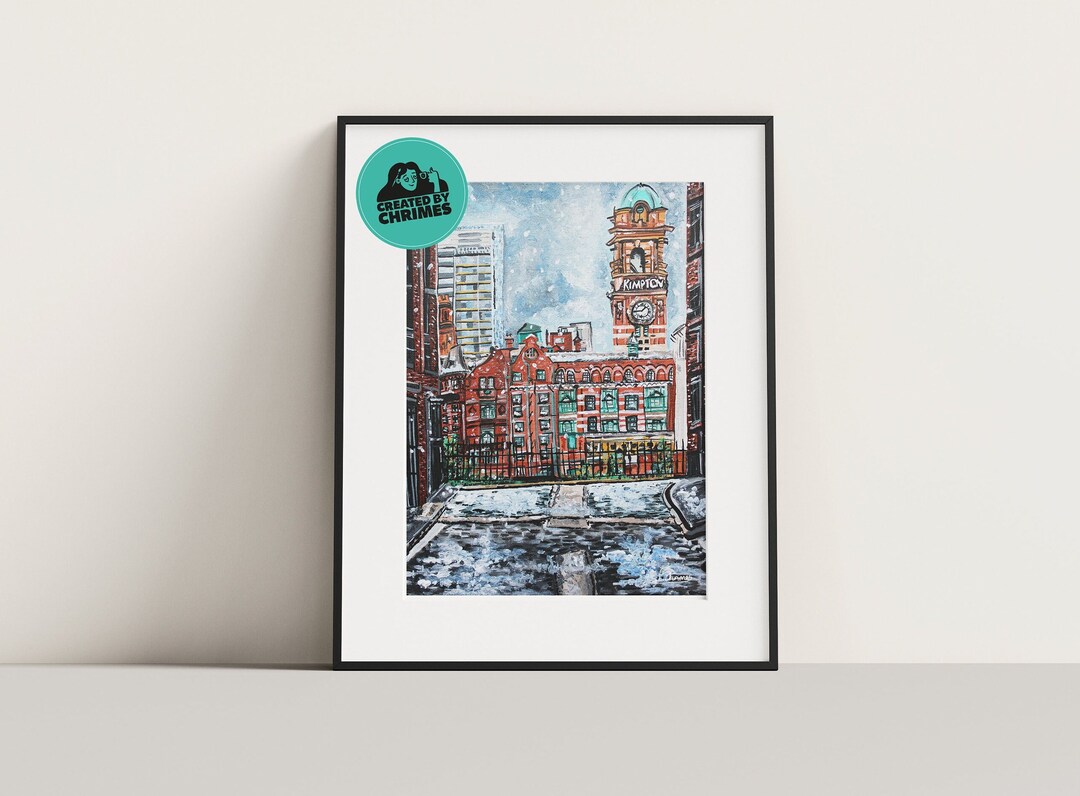 Manchester in Snow - Original Art Print - Etsy