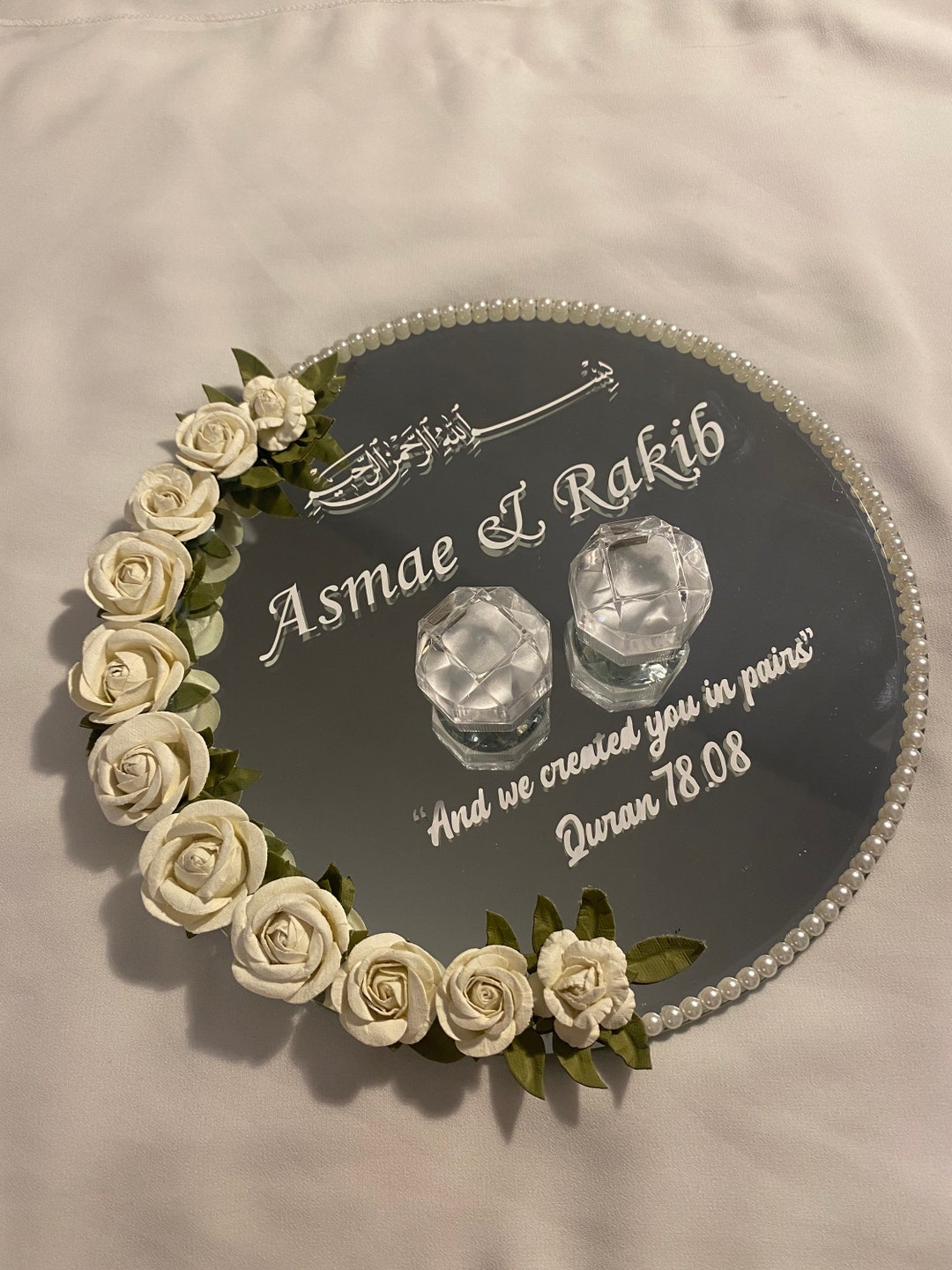 Bespoke Nikkah Ring Plate *FAST UK SHIPPING* - Etsy UK