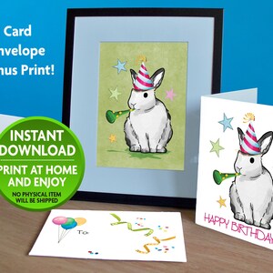 Printable Funny Birthday Card Bunny Birthday Card Printable Wall Art ...