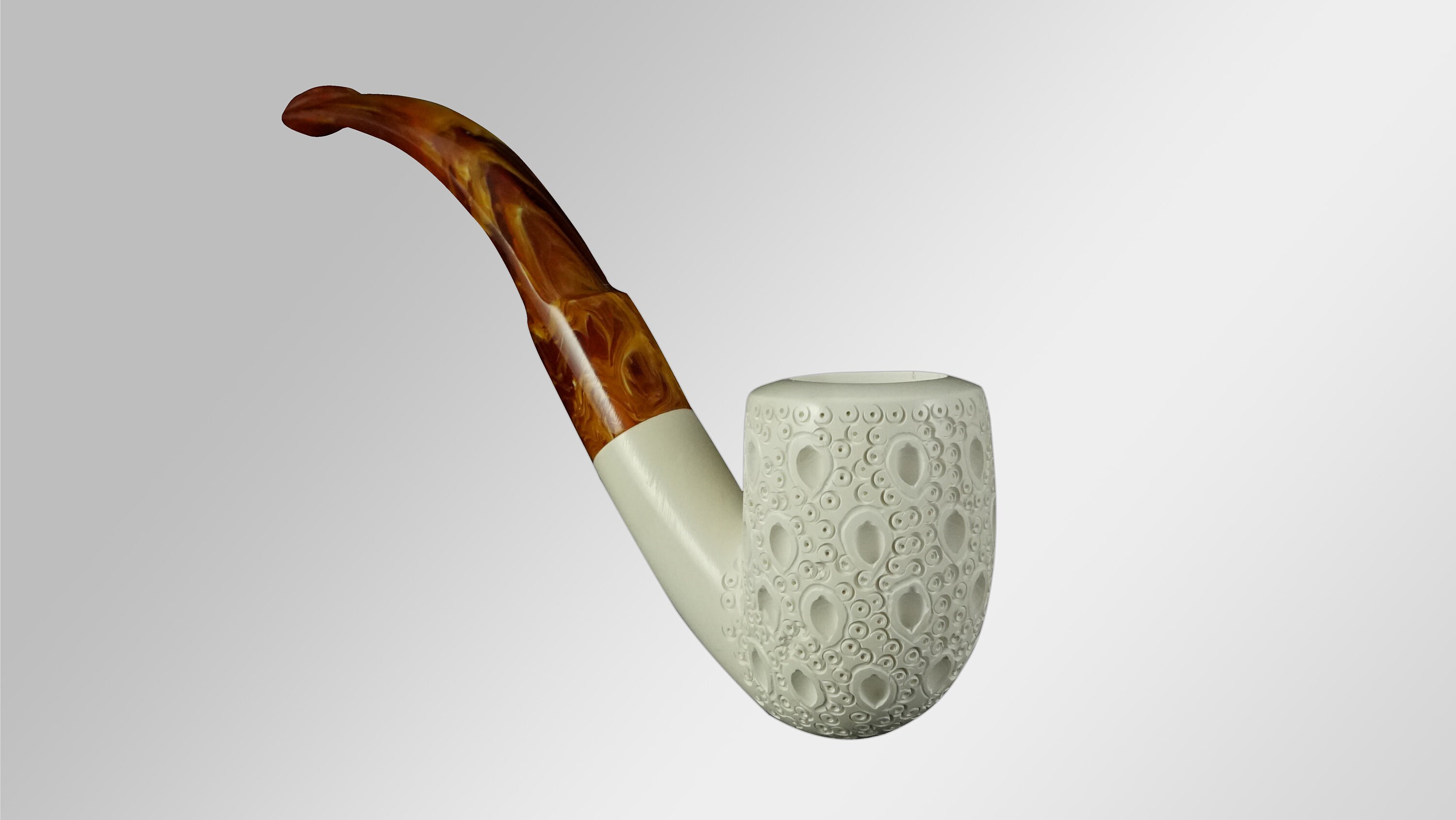 Classic Lattice Bent Block Meerschaum Pipe With Case D-34 - Etsy