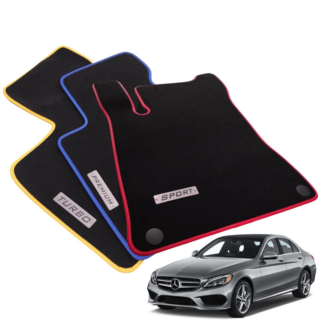 Mercedes C-class W205 Velour Floor Mats 2014-2021, C180 C200 C220 C300 ...