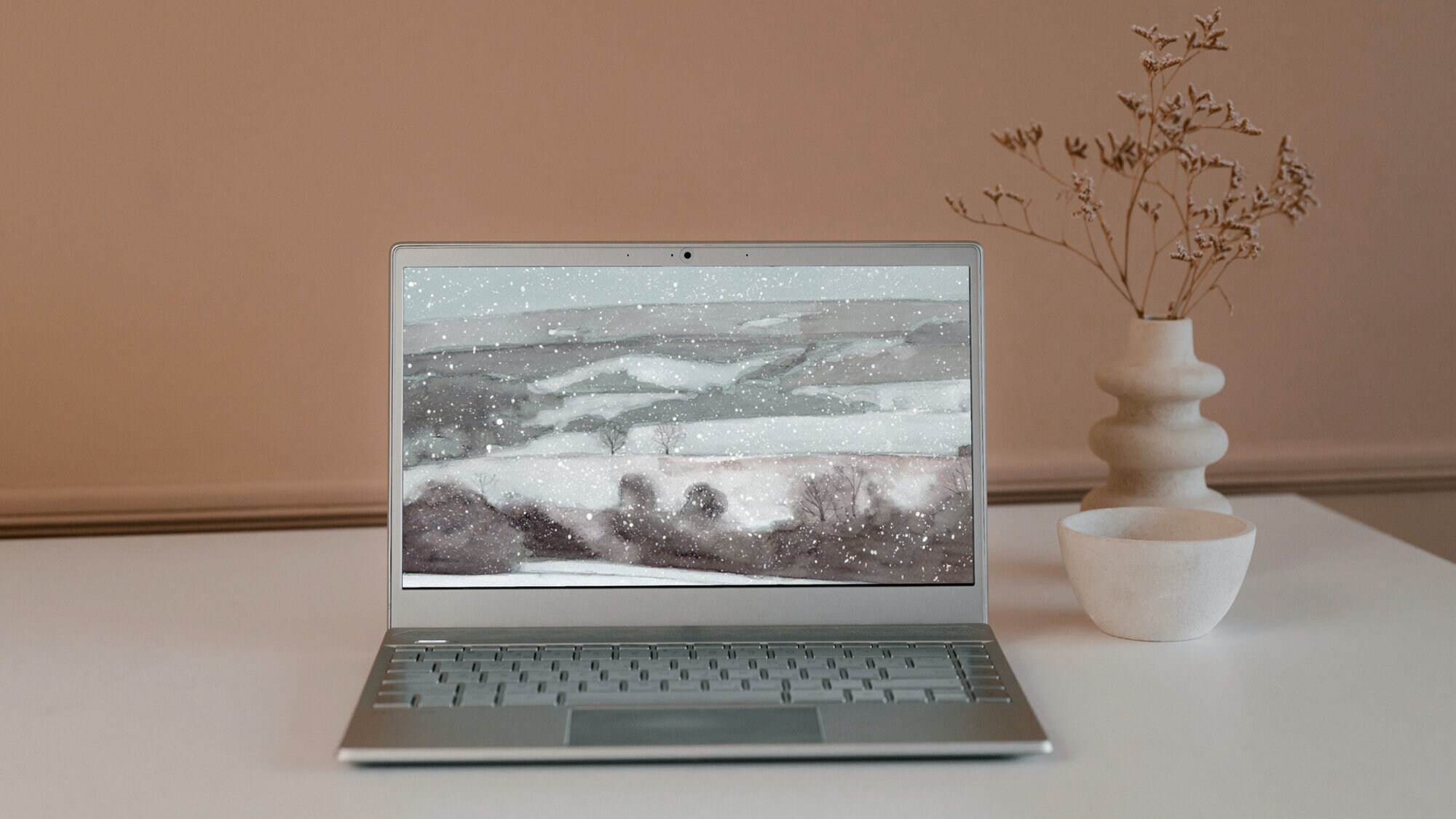 Watercolour Landscape Desktop Wallpaper. Digital Background. "newlands ...