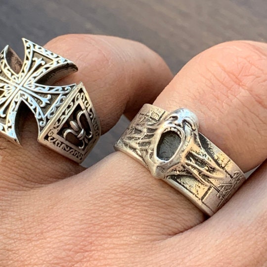 Pink Floyd the Wall Sterling Silver Ring 925 Retro Boho Style | Etsy