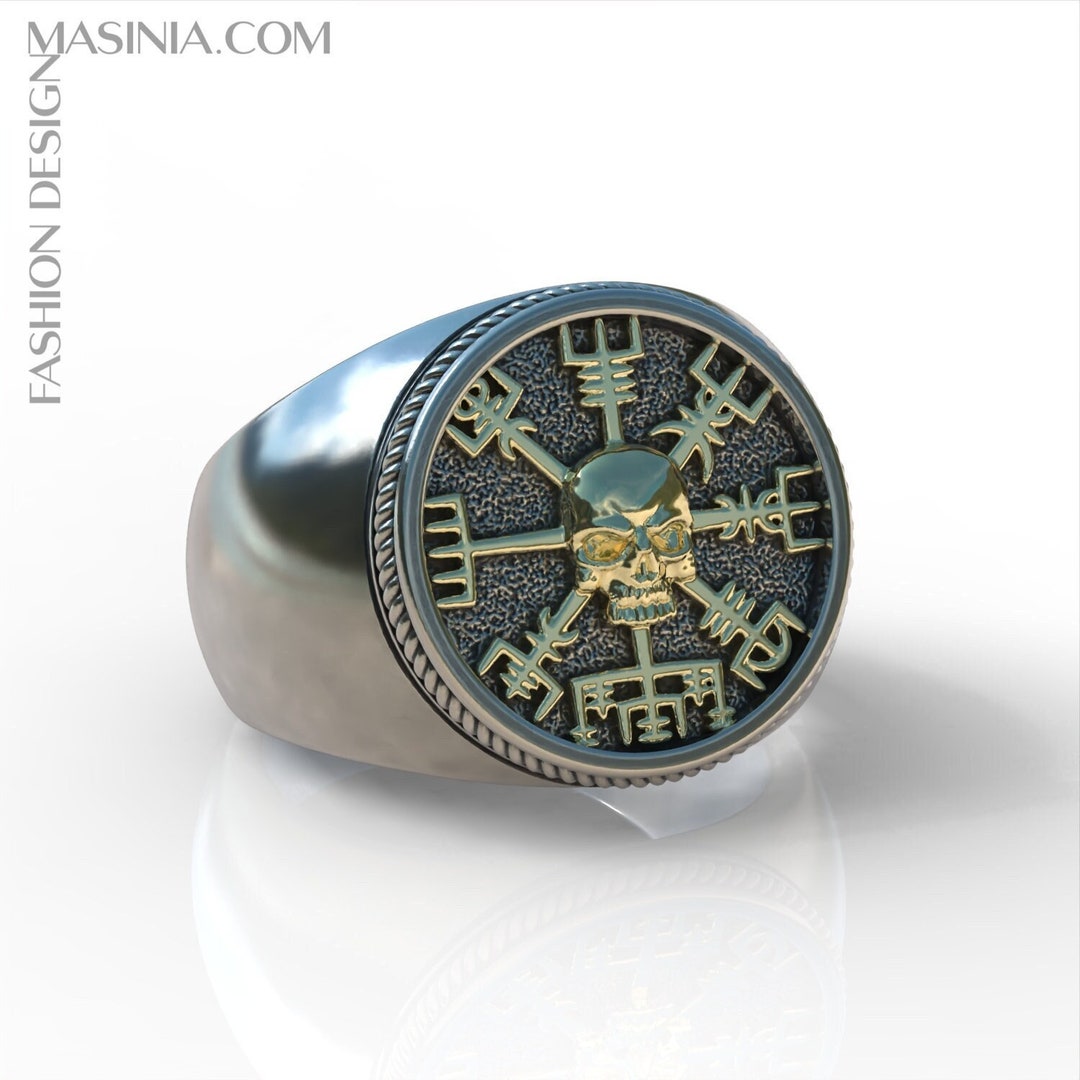 10K Gold and Sterling Silver Mixed Metal Ring Norse Heathen Asatru ...