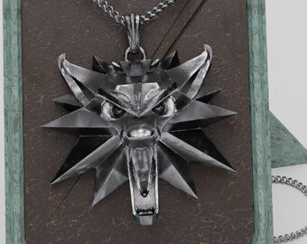 Witcher Amulet Wolf Pendant Retro Netflix Sterling Silver | Etsy