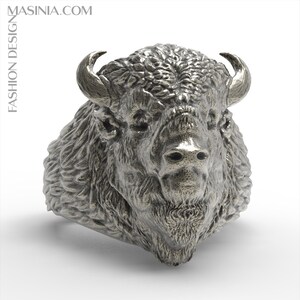 American Bison Buffalo Sterling Silver 925 Ring Bull - Etsy