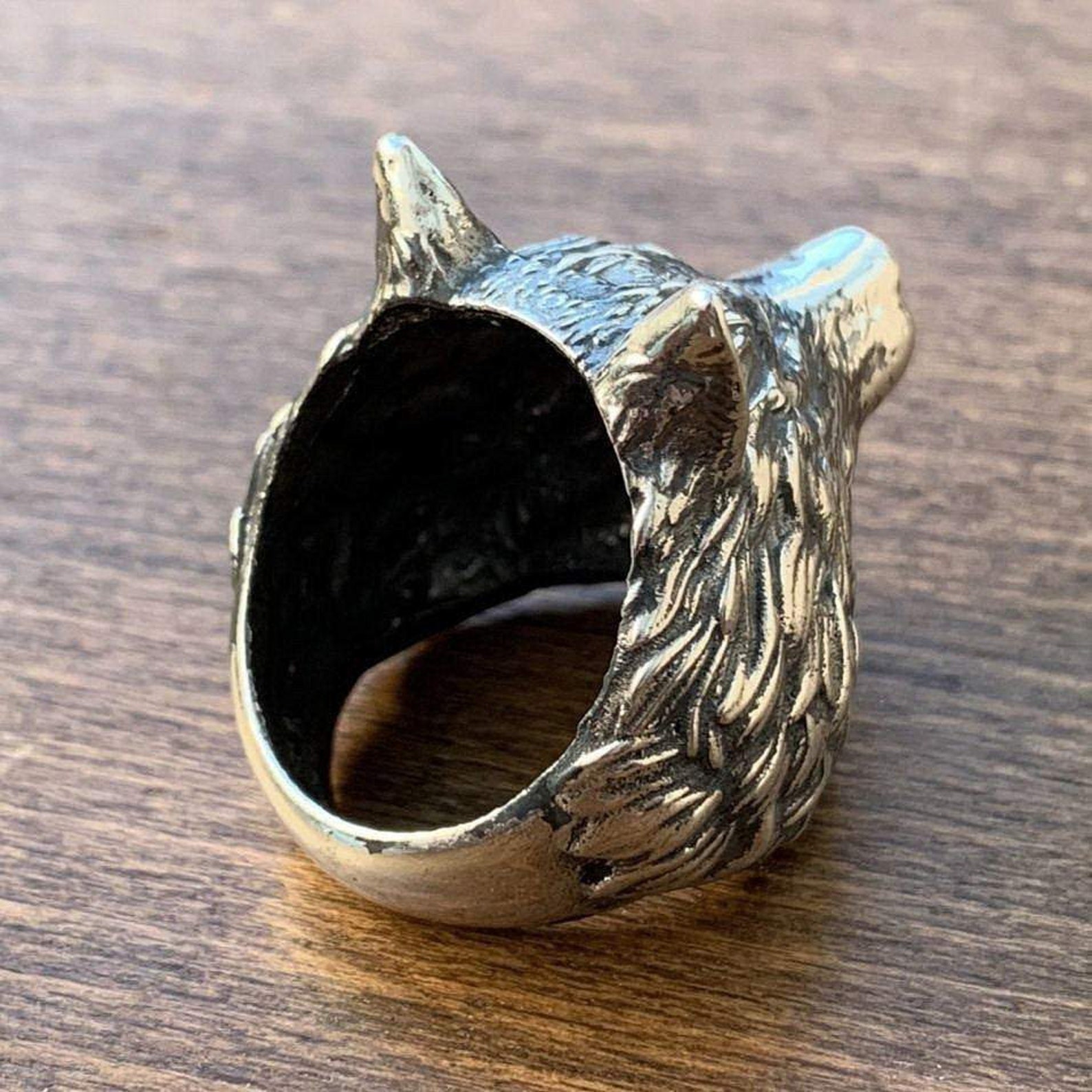 Mens Silver Ring Signet Wolf Men Ring Oxidized Men Ring | Etsy