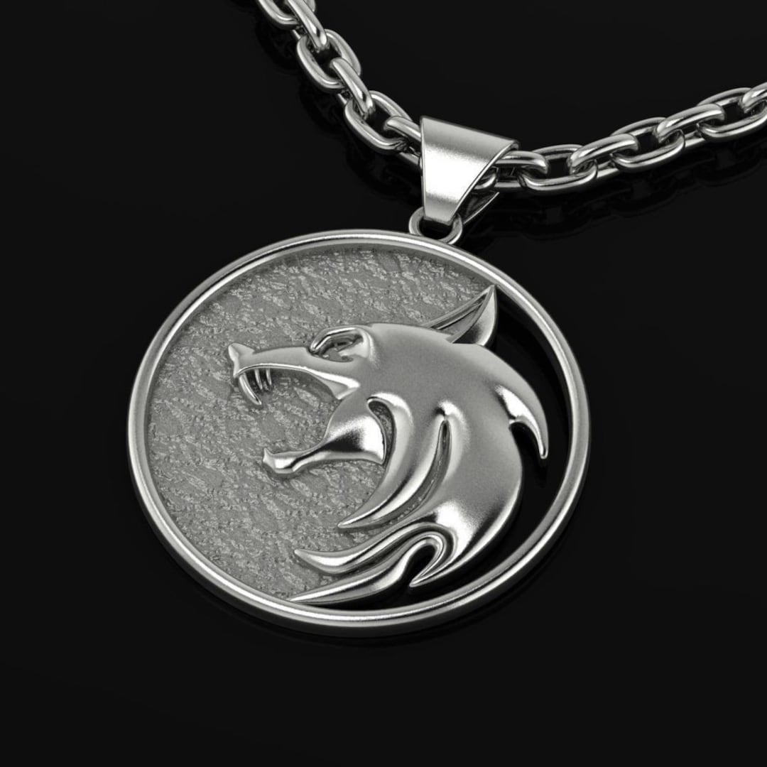 Witcher Amulet Wolf Pendant Retro Sterling Silver Gothic Jewellery - Etsy
