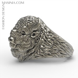 American Bison Buffalo Sterling Silver 925 Ring Bull - Etsy