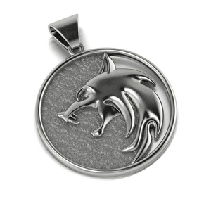 Witcher Amulet Wolf Pendant Retro Sterling Silver Gothic Jewellery - Etsy