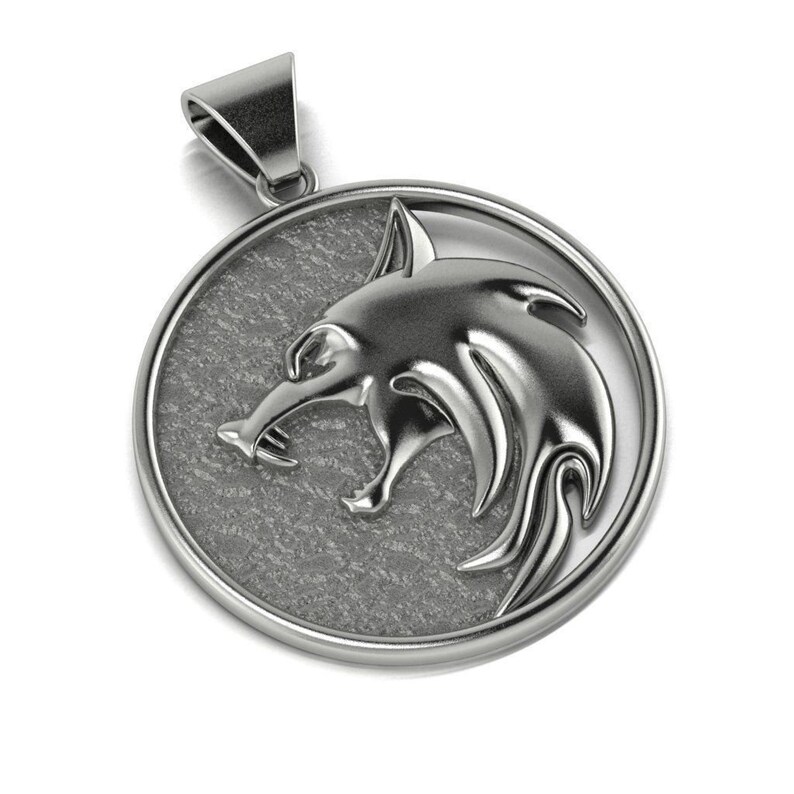 Witcher Amulet Wolf Pendant Retro Netflix Sterling Silver | Etsy