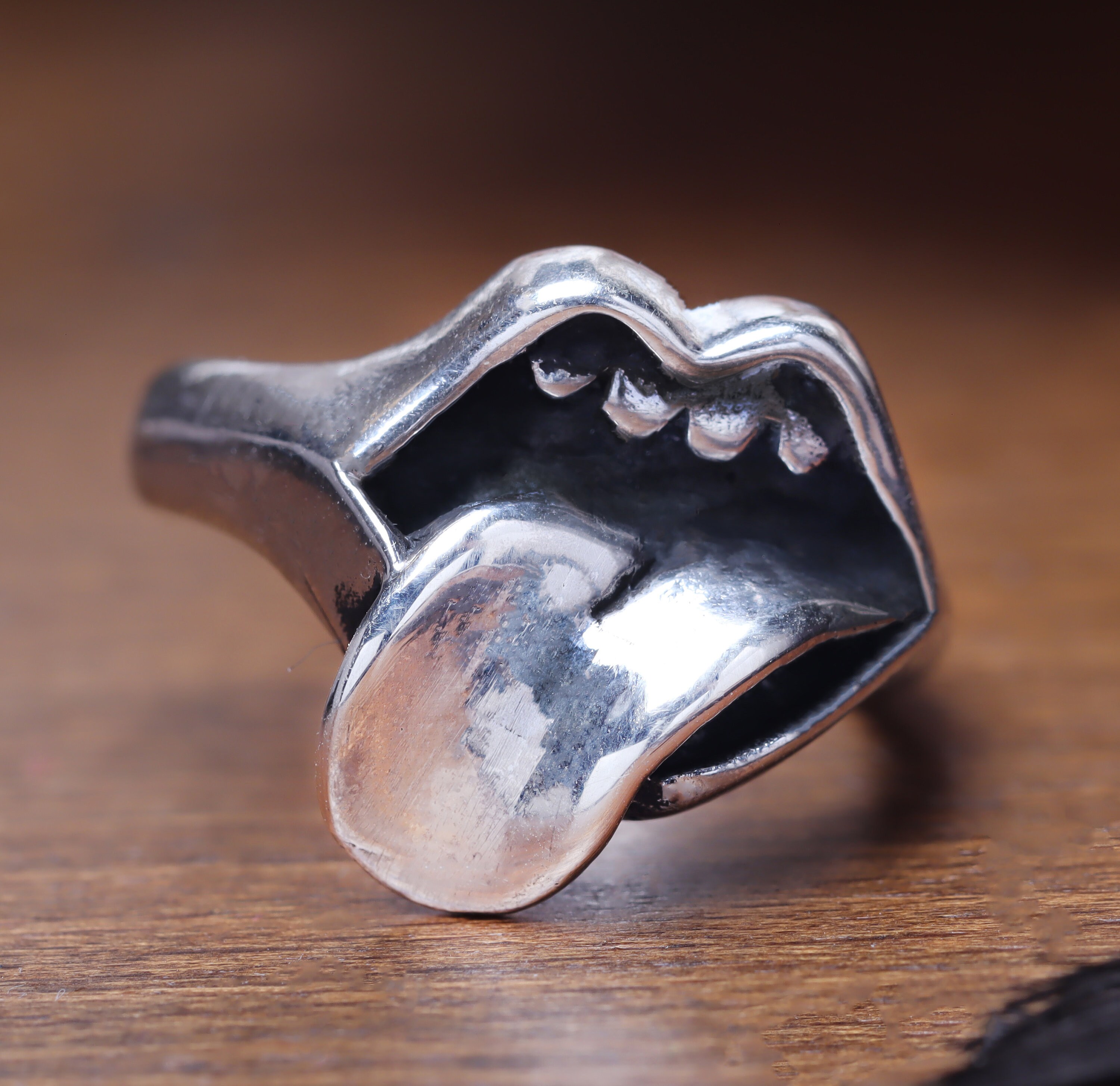 Silver Handcrafted Rolling Stones Ring Mouth With Tongue 925 - Etsy Canada