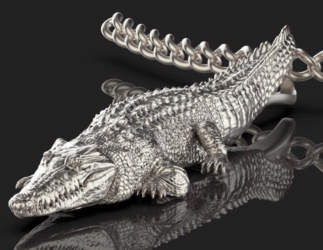 Corrodible Alligator Pendant Sterling Silver 925 Handmade 47 - Etsy