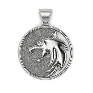 Witcher Amulet Wolf Pendant Retro Netflix Sterling Silver | Etsy