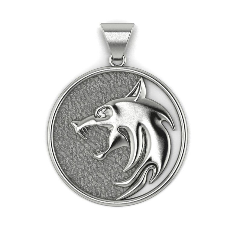 Witcher Amulet Wolf Pendant Retro Netflix Sterling Silver | Etsy