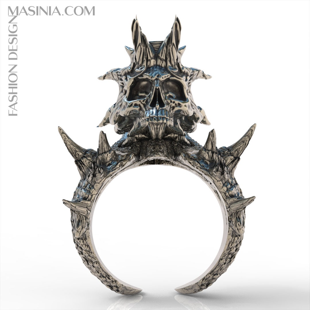 Monster Skull Sterling Silver 925 Ring - Etsy