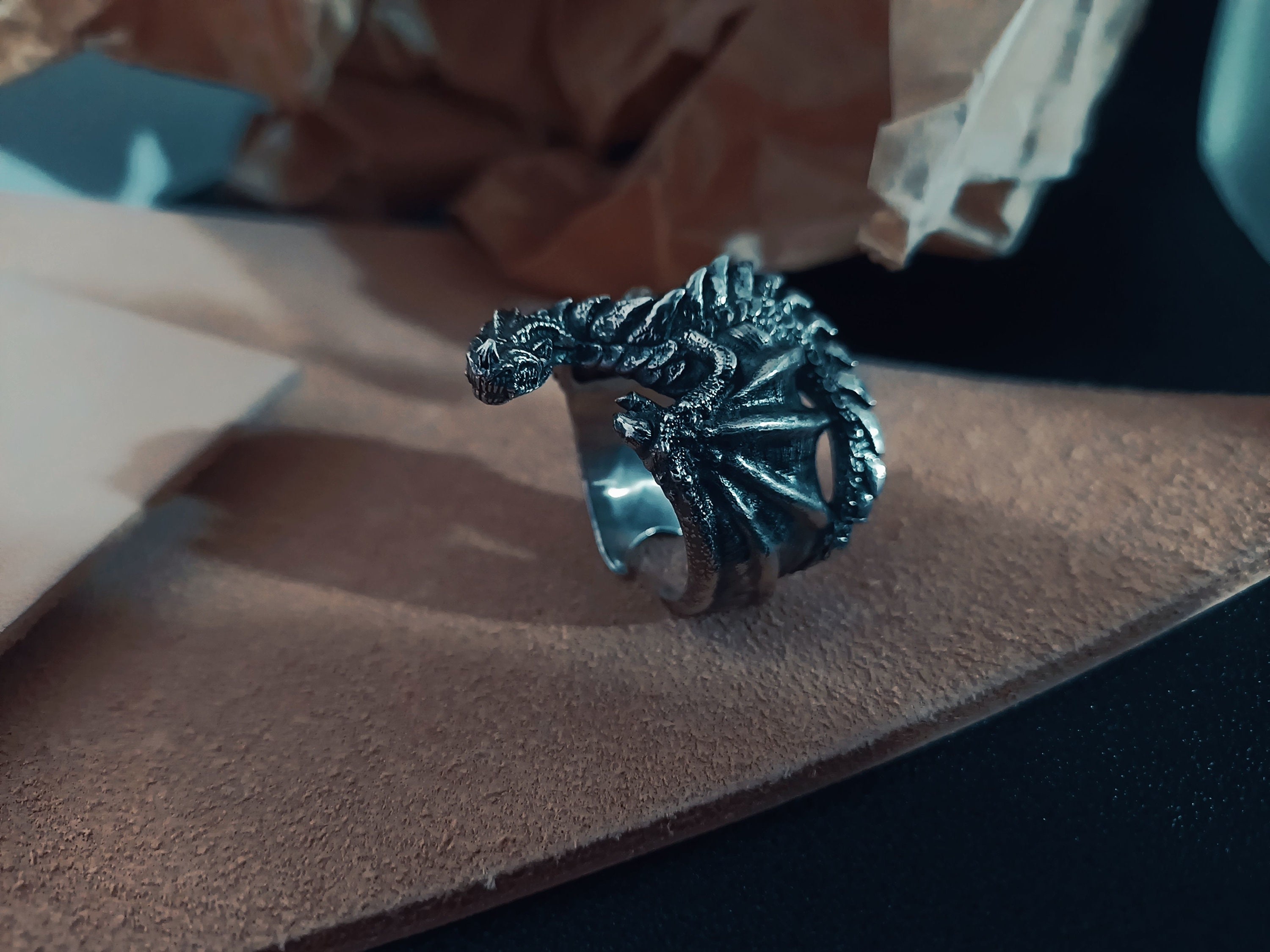 Dragon Head Sterling Silver 925 Ring Ring Handmade Animal | Etsy