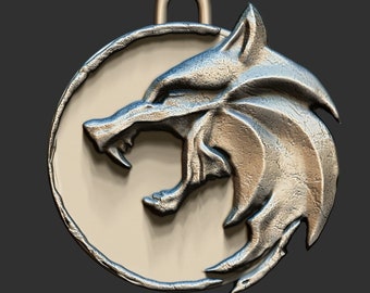 Witcher Amulet Wolf Pendant Retro Netflix Sterling Silver | Etsy
