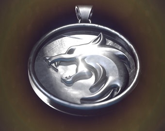 Witcher Amulet Wolf Pendant Retro Sterling Silver Gothic Jewellery - Etsy