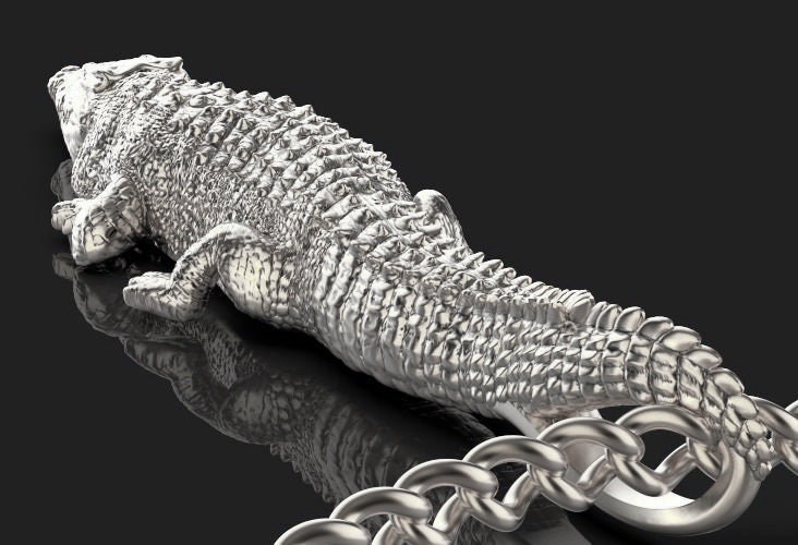 Corrodible Alligator Pendant Sterling Silver 925 Handmade 47 - Etsy