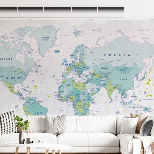 Customized Large World Map Wallpaper World Map World Map - Etsy Canada