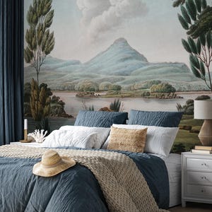 Lake View Scenic Wall Mural,nature Forest Tree Wallpaper,nature ...