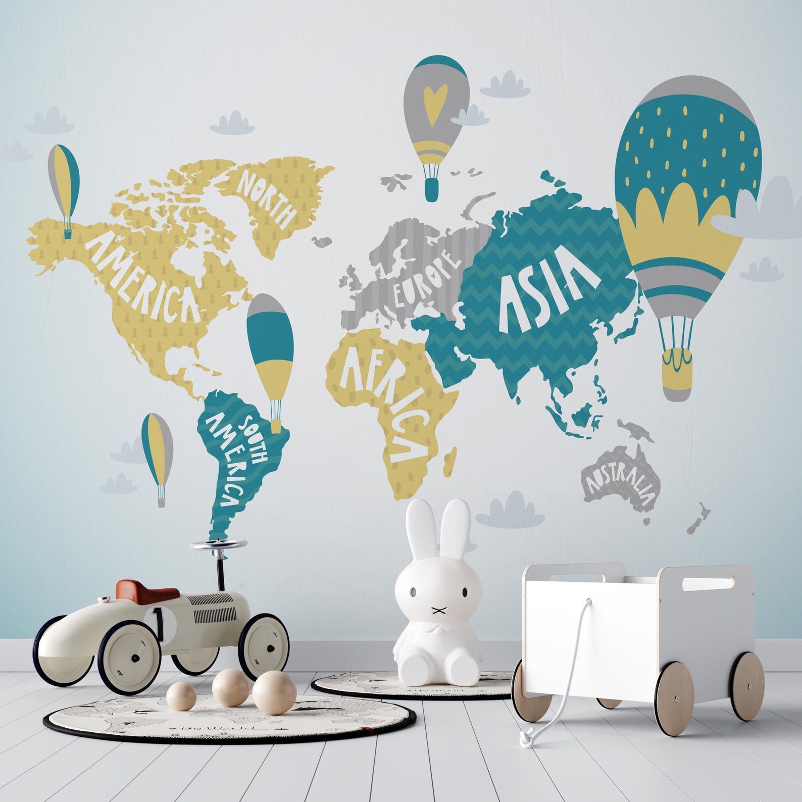 World Map Wallpaper, Geography Peel and Stick Wall Mural - Etsy