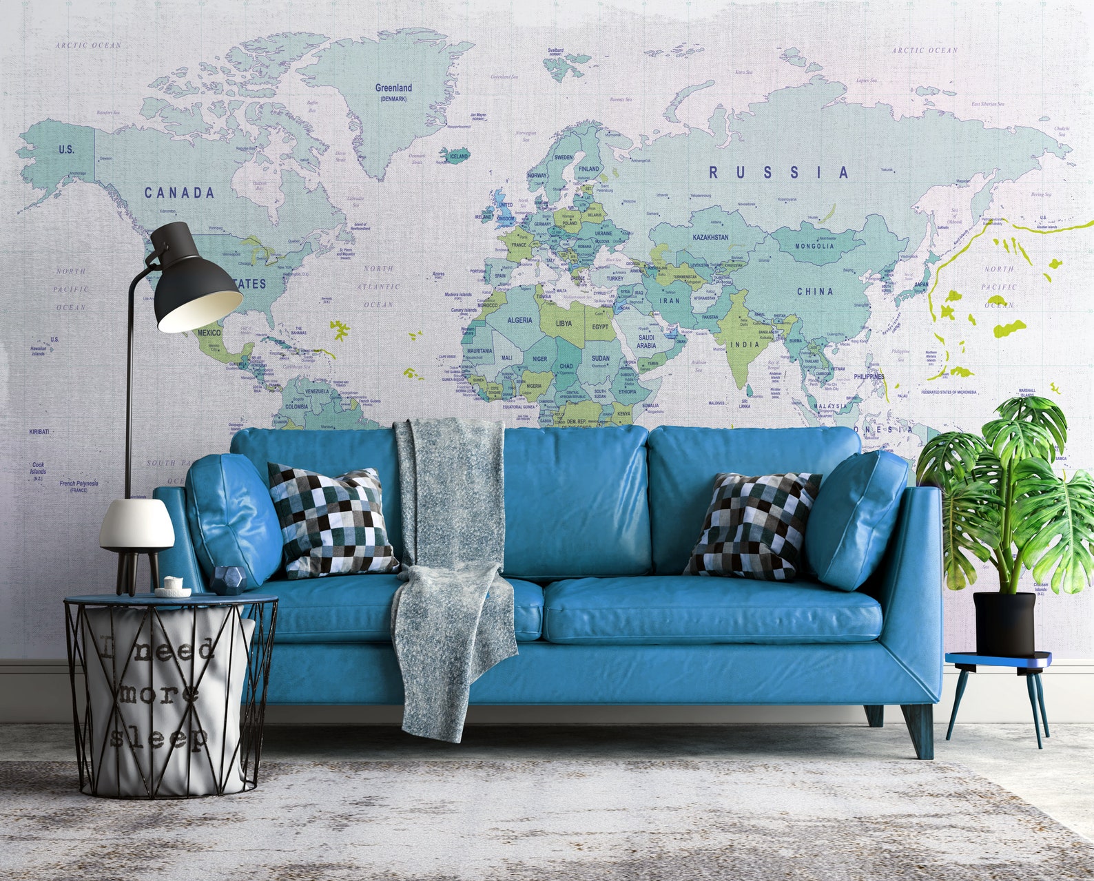 Customized Large World Map Wallpaperworld Map Wallpaper World - Etsy