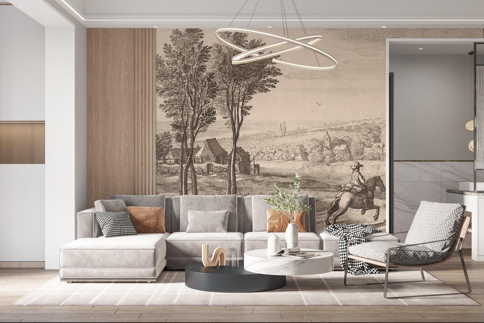 Vintage Scenic Wallpaper / Vintage Wallpaper / Landscape - Etsy