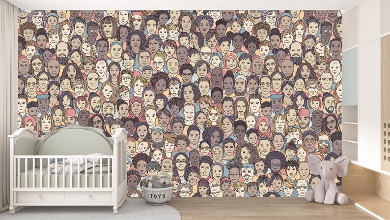 Human Face Abstract Wallpaper Art Wallpaper People Faces - Etsy