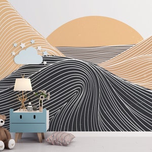 Abstract Wallpaper / Art Wallpaper / Peel and Stick / - Etsy